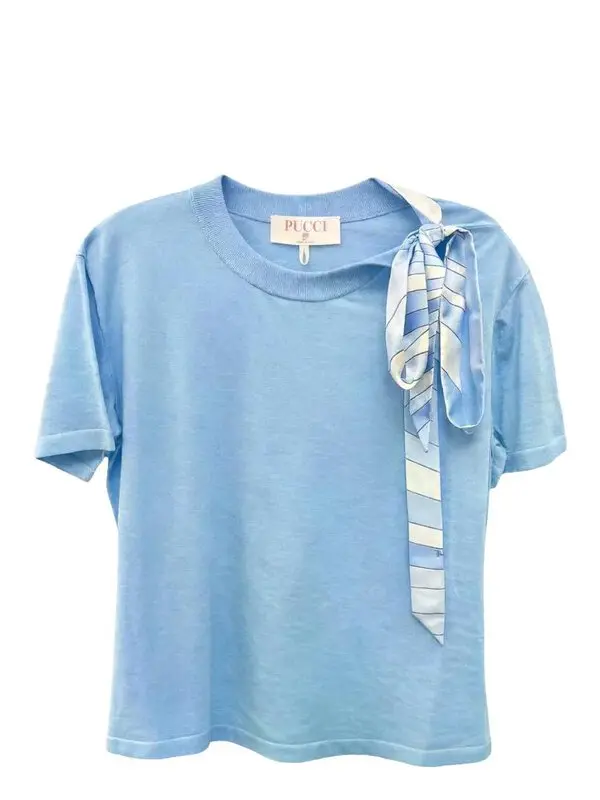 Emilio Pucci Tie-detail T-shirt - Blue
