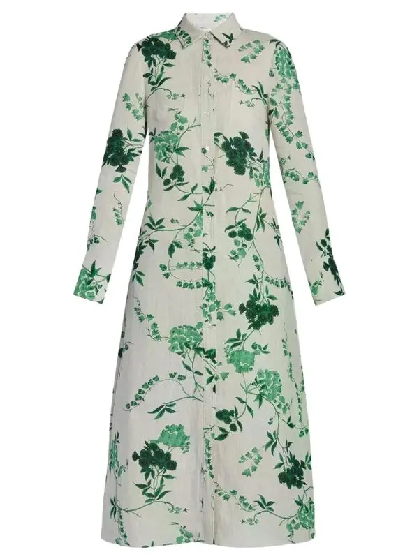Erdem Floral Shirt Dress - Neutrals