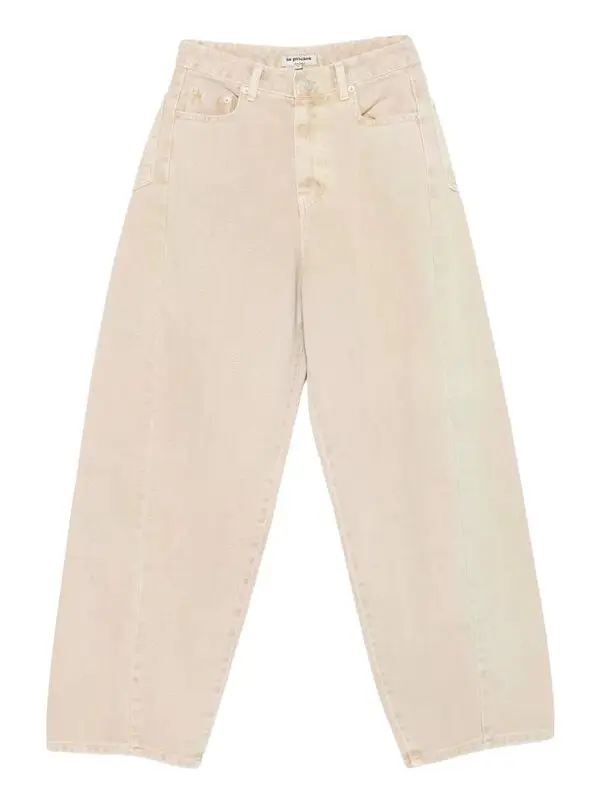 LA PISCINE Asymmetric Wide Leg Denim Jeans - Neutrals