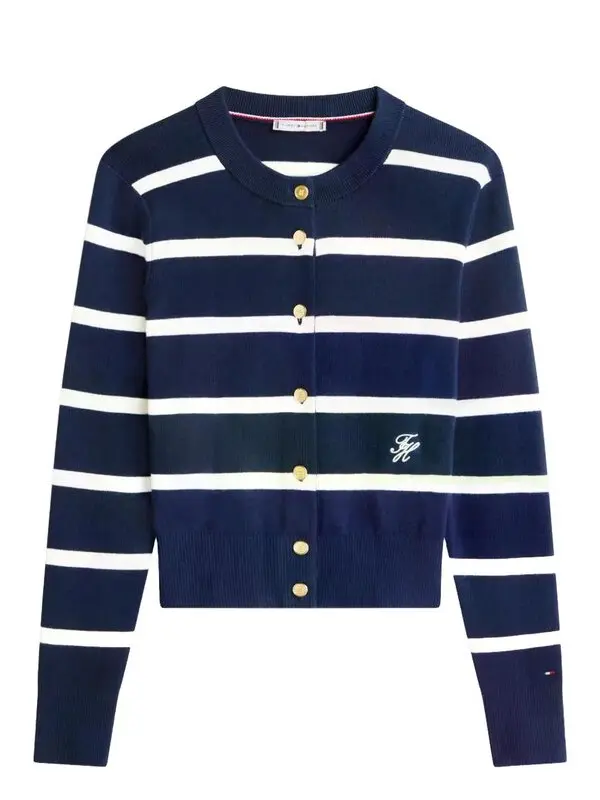 Tommy Hilfiger Striped Button-up Cardigan - Blue