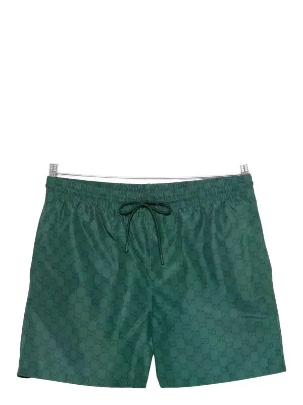 Gucci Gg Pattern Board Shorts - Green