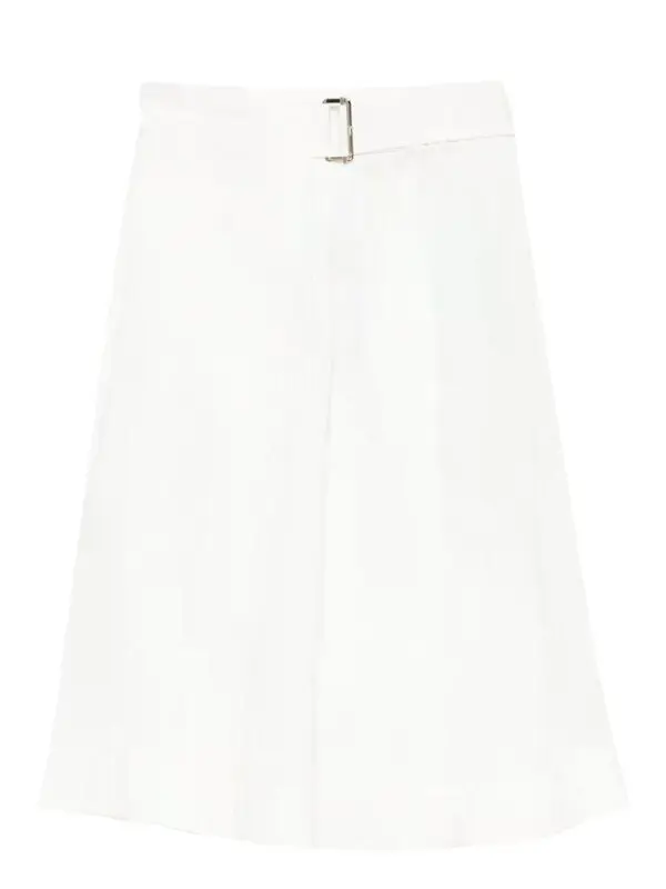 Herno Textured Belted Midi Skirt - White