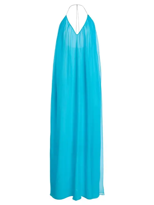 SEV Voile Maxi Halter Dress - Blue