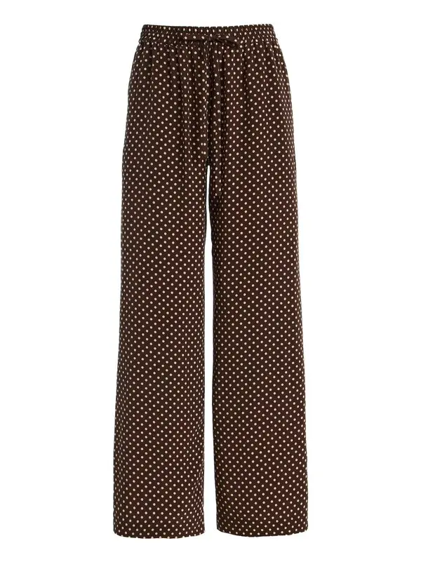 Matteau Drawstring Silk Trousers - Brown