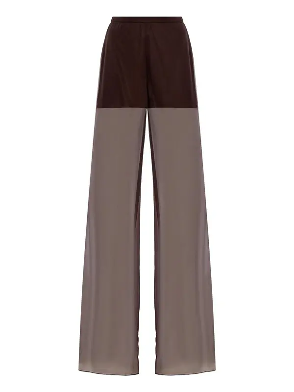 SEV Printed Voile Fluid Pants - Brown