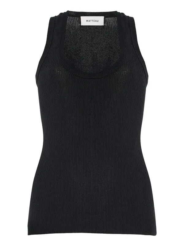 Matteau Ribbed Tank Top - Black
