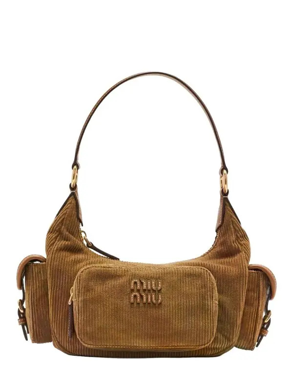 Miu Miu Corduroy Pocket Shoulder Bag - Brown