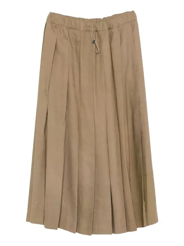 Fabiana Filippi Drawstring-fastening Pleated Midi Skirt - Brown