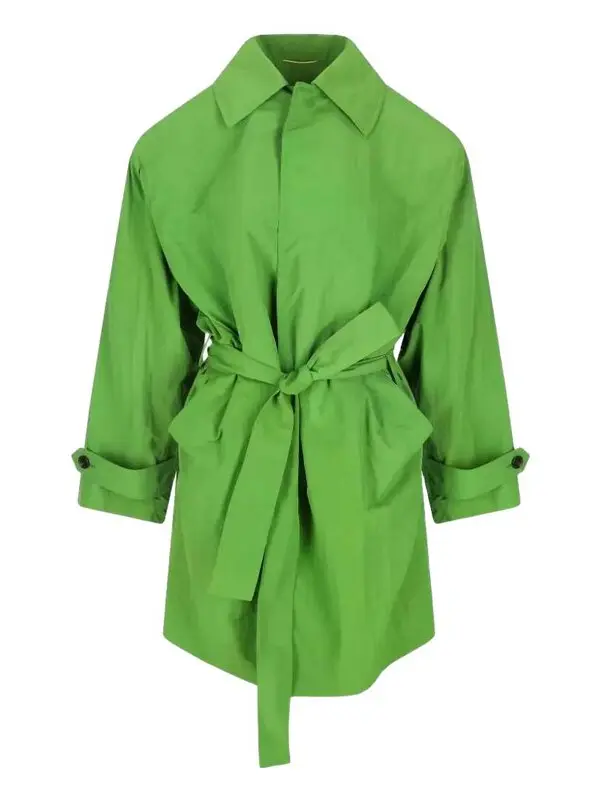 Saint Laurent Belted Double-breasted Coat - Green