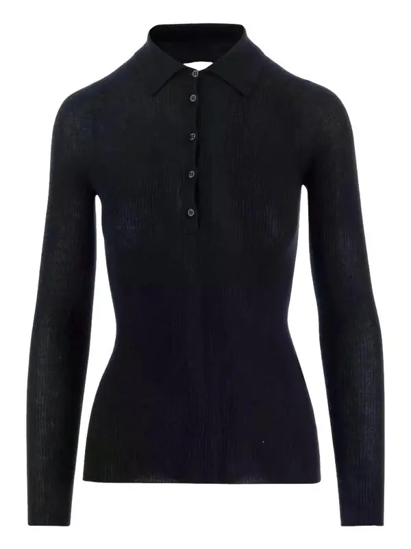 SA SU PHI Knitted Polo Top - Black