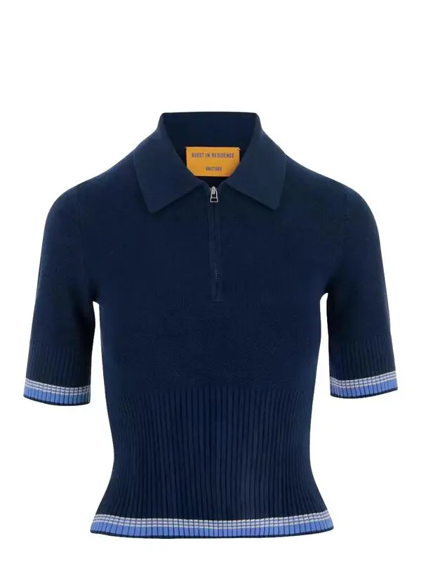 Guest In Residence Marcella Cotton Polo Shirt - Blue