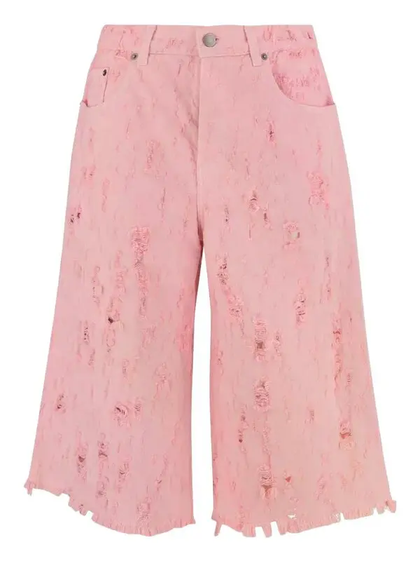 HAIKURE Distressed Cropped Jeans - Pink