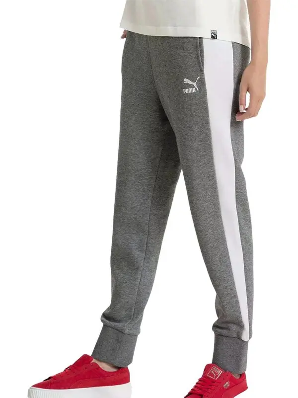 PUMA Logo Stripe Track Trousers - Grey