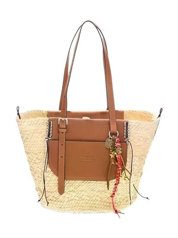 CUBA LAB Tropicana Raffia Shoulder Bag - Neutrals