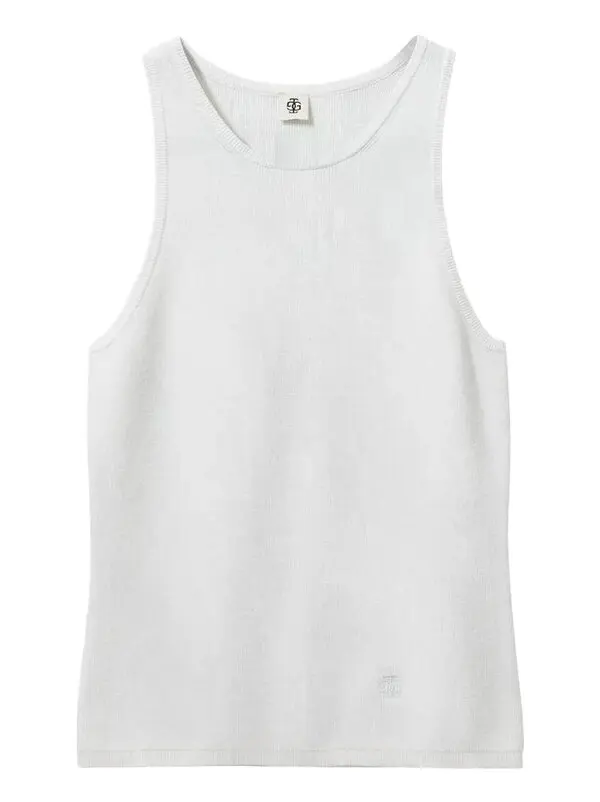 THE GARMENT Logo-embroidered Ribbed Top - White