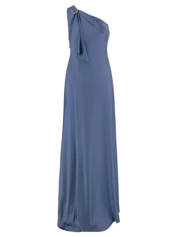 Ralph Lauren Charmeuse One-shoulder Maxi Dress - Blue