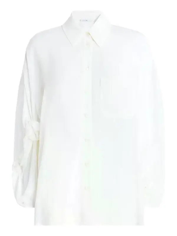 High Knotted-sleeve Shirt - White