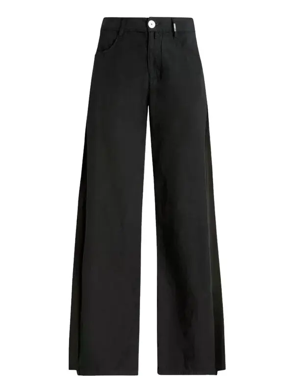 High Wide-leg Trousers - Black
