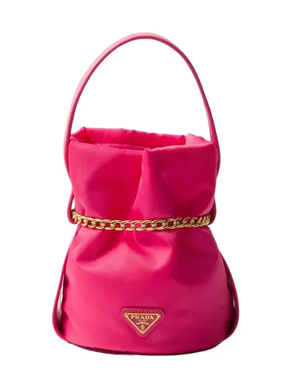 Prada Mini Re-nylon And Nappa Leather Bucket Bag - Pink