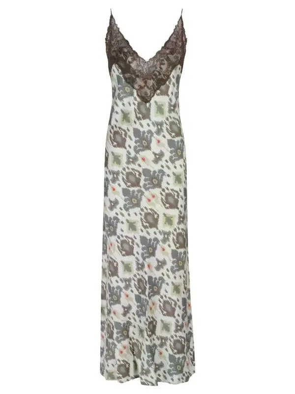 BAZAR DELUXE Patterned Lace Dress - Neutrals