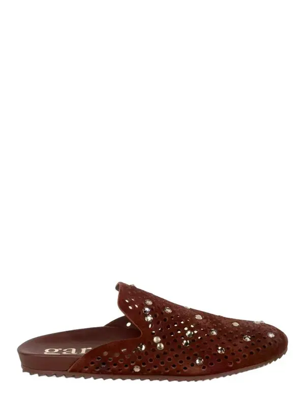 PEDRO GARCIA Pierced Studded Mules - Brown
