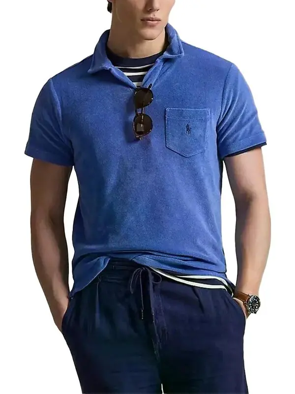 Polo Ralph Lauren Chest-pocket Polo-collar T-shirt - Blue
