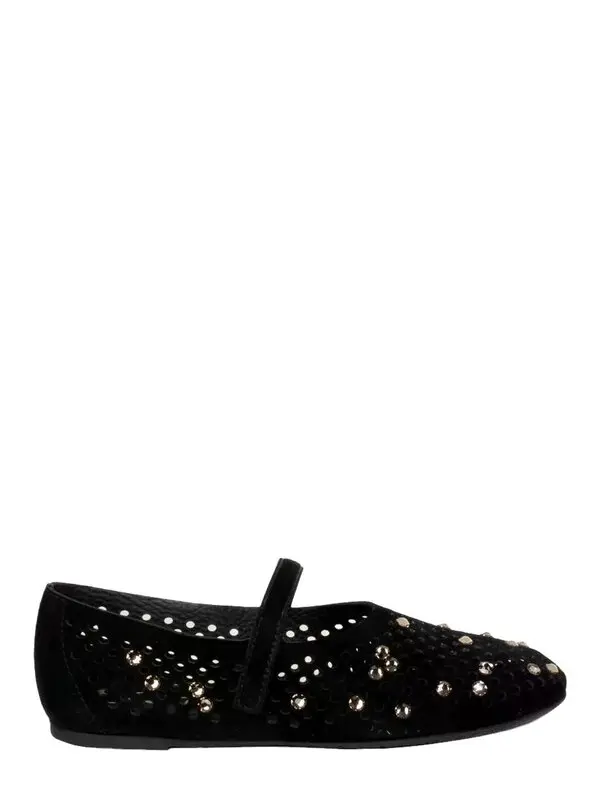 PEDRO GARCIA Perforated Embellished Flats - Black