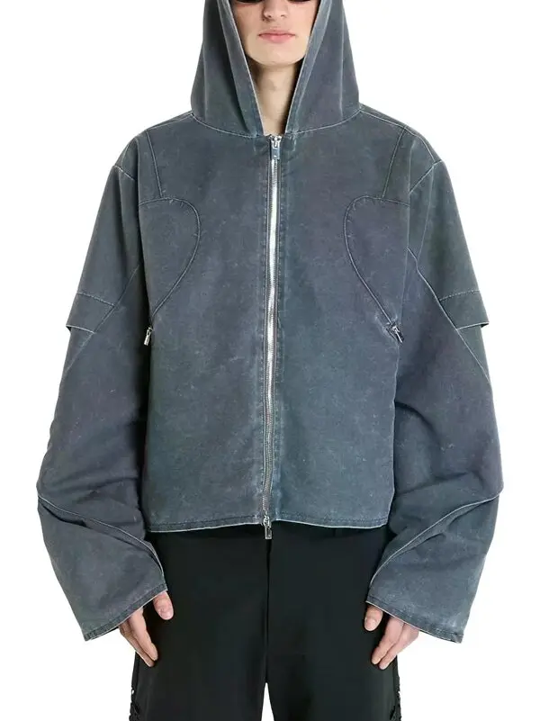 HELIOT EMIL Hooded Crinis Jacket - Grey