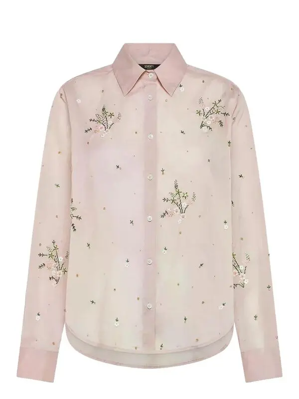 Seventy Floral-embroidered Shirt - Pink