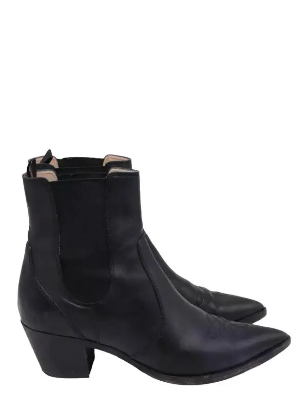 GIANVITO ROSSI Embroidered Western Ankle Boots - Black