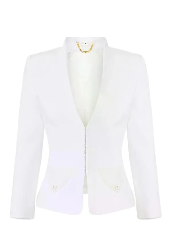 Elisabetta Franchi Bouclé Tweed Jacket - White