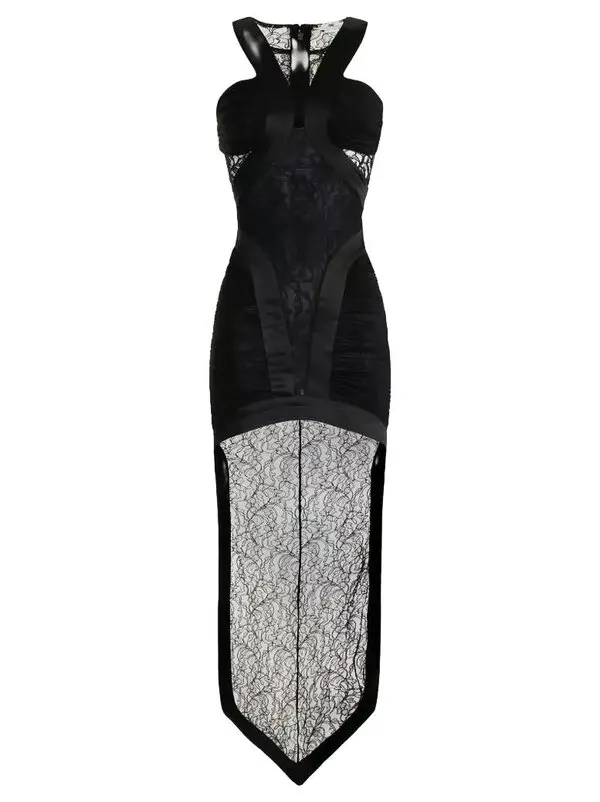 Elisabetta Franchi Floral-lace Train Dress - Black