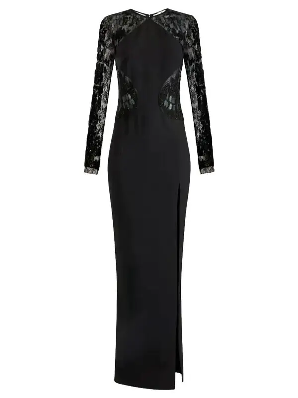 Elisabetta Franchi Lace Sequin-embellished Maxi Dress - Black