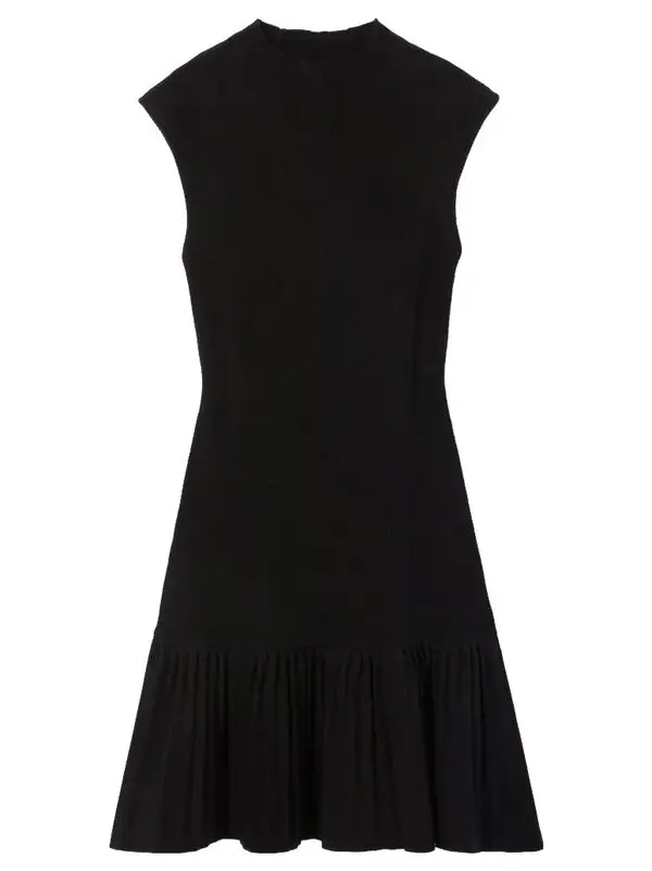 Claudie Pierlot Pleated Knit Dress - Black