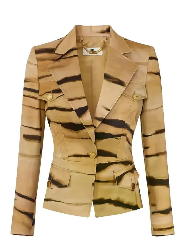 Elisabetta Franchi Tiger-print Blazer - Neutrals