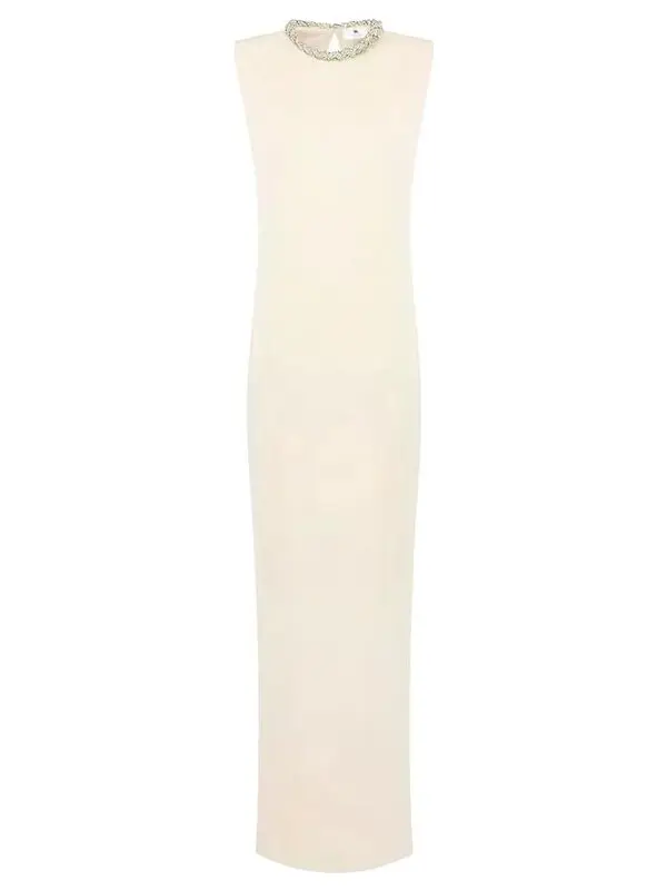 Elisabetta Franchi Jewelled Sleeveless Maxi Dress - Neutrals