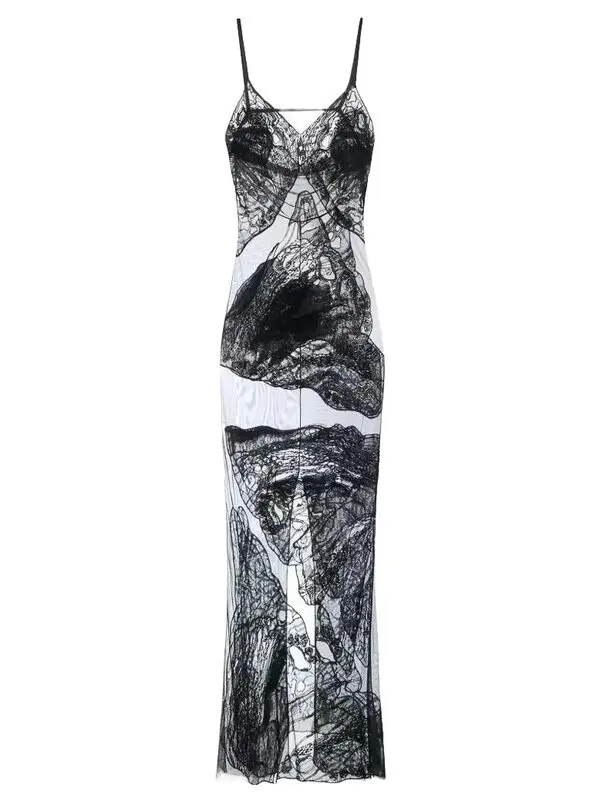 Elisabetta Franchi Embroidered Maxi Dress - Black