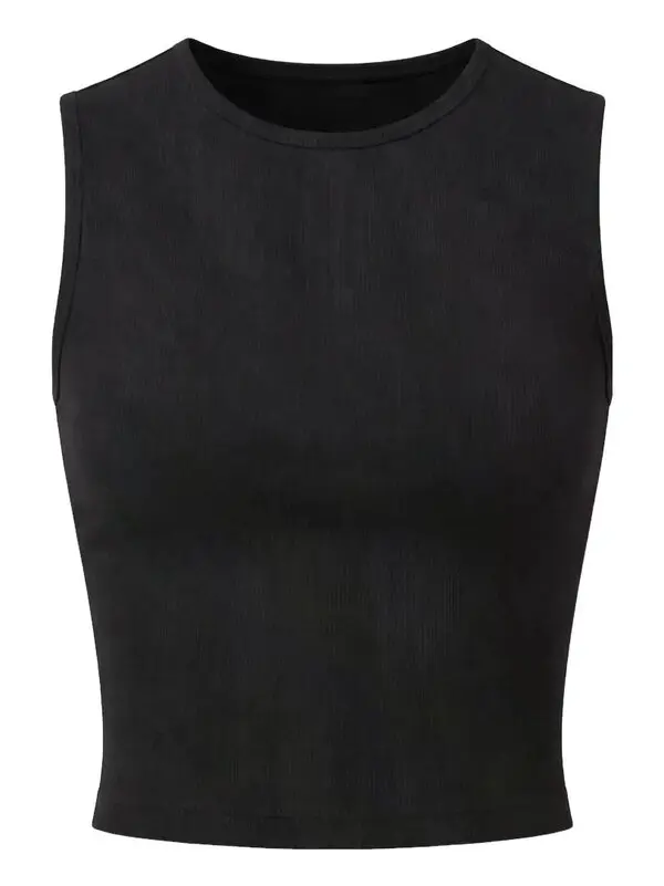 REFORMATION Cropped Round-neck Tank Top - Black
