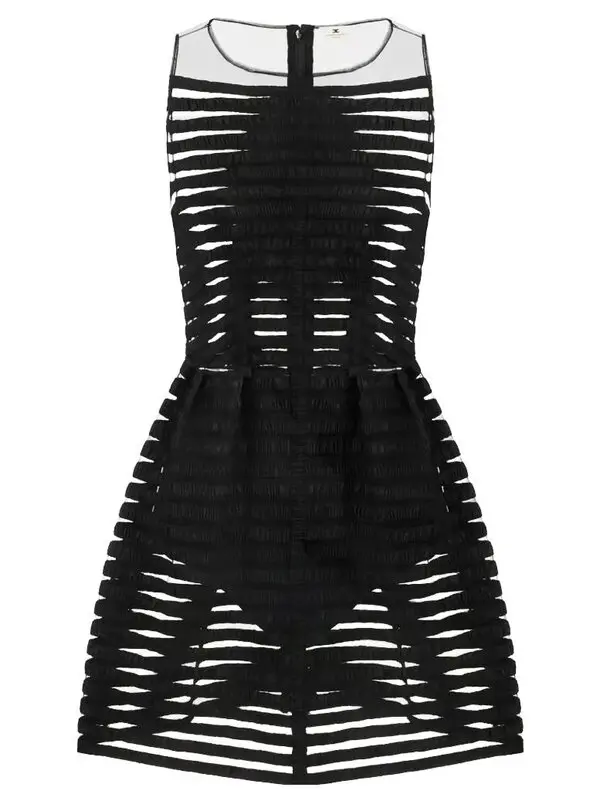 Elisabetta Franchi Tulle Ribbon Mini Dress - Black