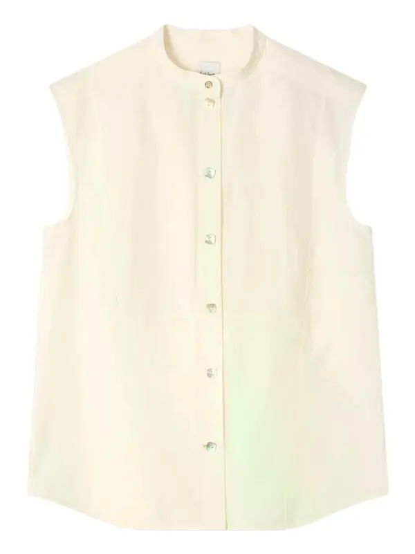Paul Smith Grandad Button Shirt - Neutrals