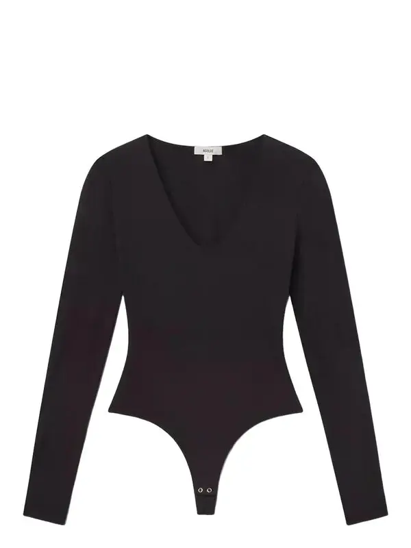AGOLDE Long-sleeve V-neck Bodysuit - Black