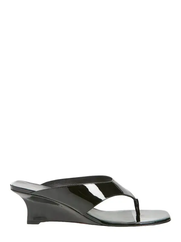 STUART WEITZMAN Thong Wedge Sandals - Black