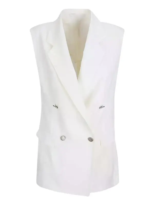 Tagliatore Bernice Double-breasted Waistcoat - White