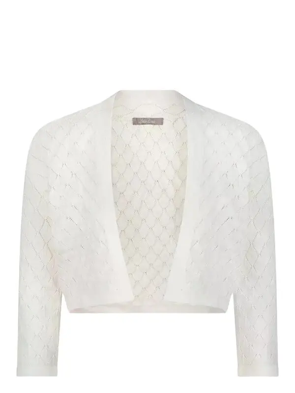 Lela Rose Open-front Knit Bolero - White