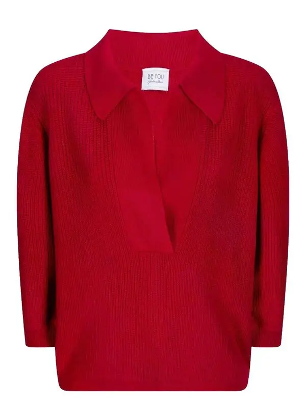 BE YOU Collar Sweater - Red