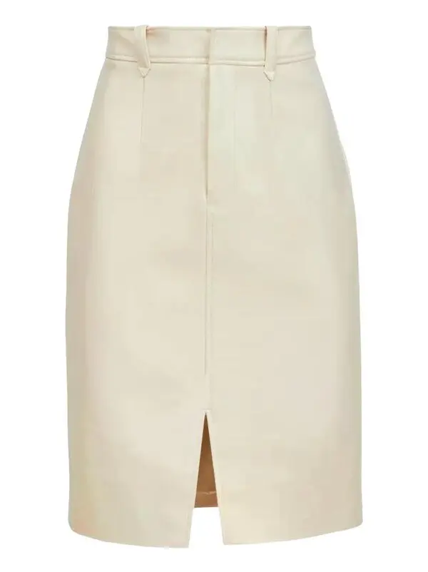 TOCCIN Noelle Slit Pencil Mini Skirt - Neutrals