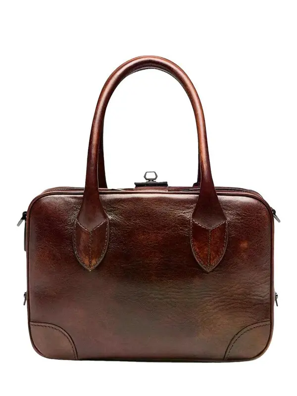 GOLDEN GOOSE Vita Floral Leather Tote - Brown