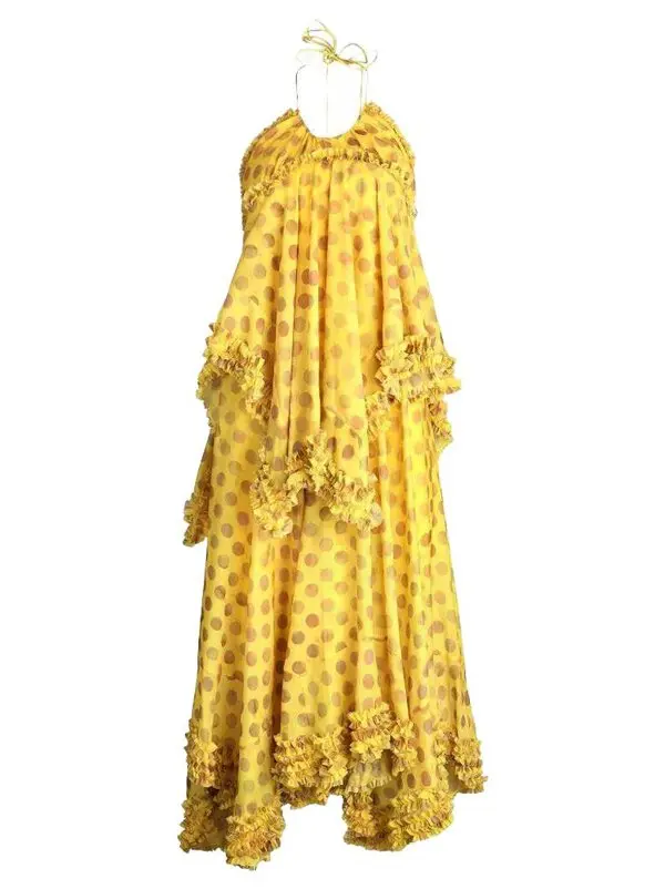 Alexis Sidi Polka-dot Midi Dress - Yellow