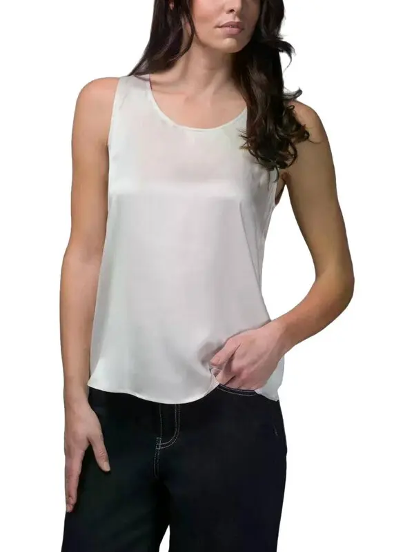 MOORER Clarion-skr Wide-shoulder Tank Top - White