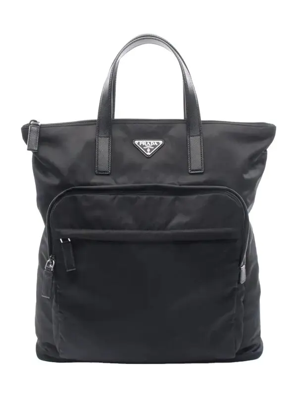 Prada Re-nylon And Saffiano Leather Backpack - Black